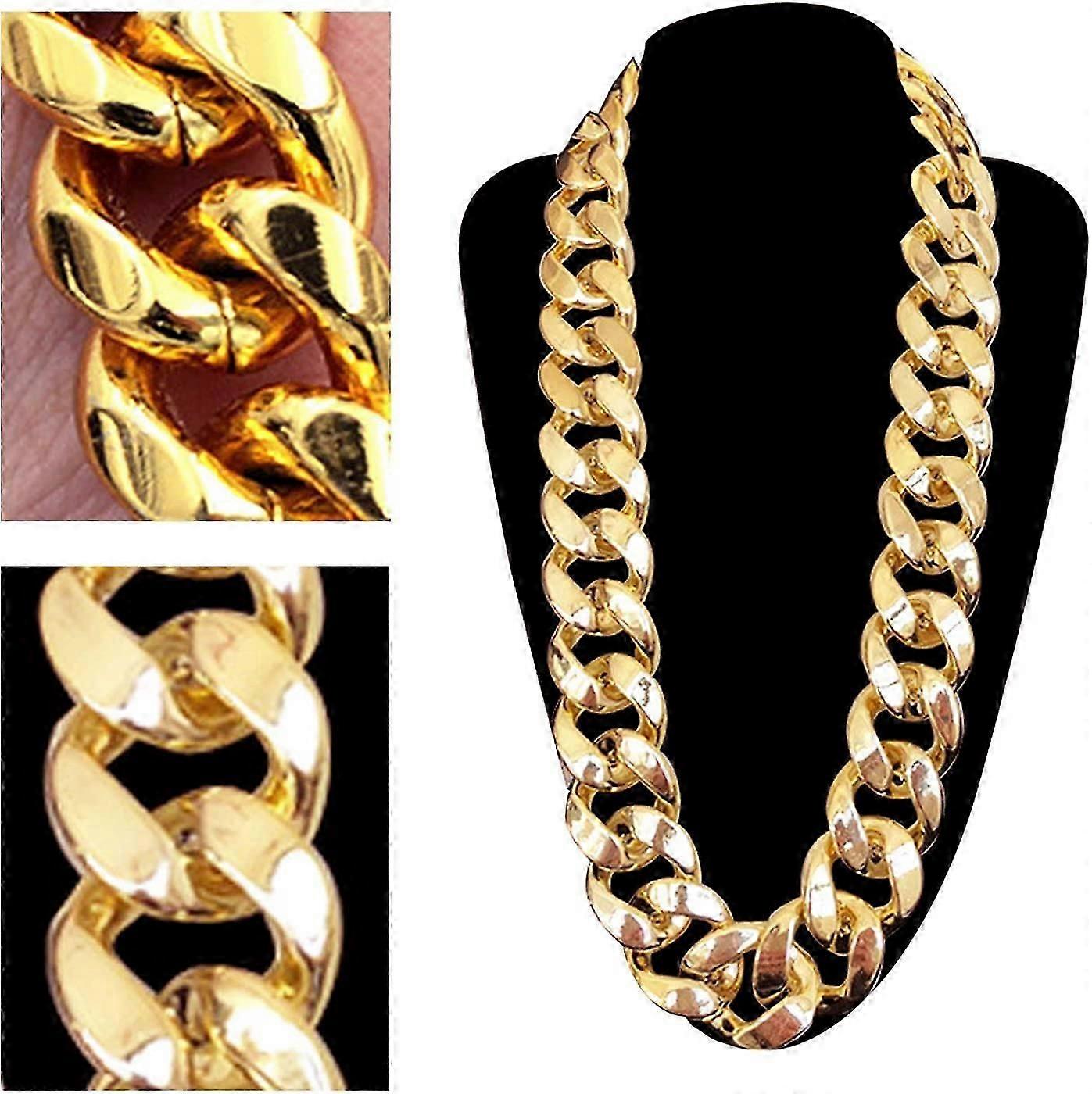 Heytea Men's Chunky Necklace, Rapper Fake Gold Chain 90s Hip Hop Fake ...
