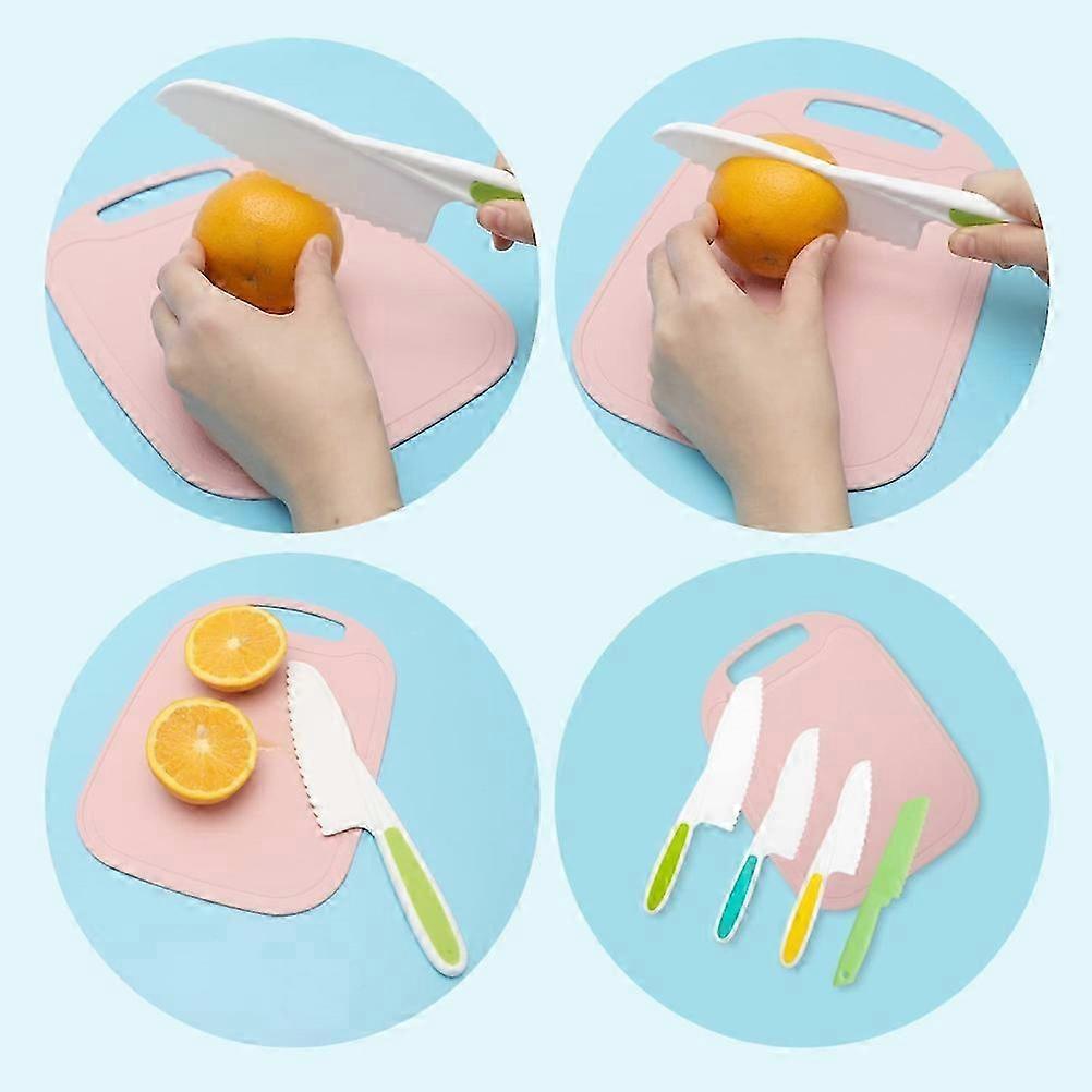Kid Safe Cutter Set 4 Plastic Children Cooking Cutter and 1 Cutting ...