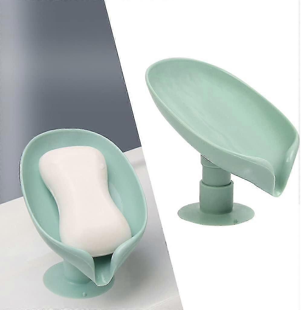 Tizzy Leaf Shaped Soap Dish, Perforated Soap Dish, Freestanding Suction ...