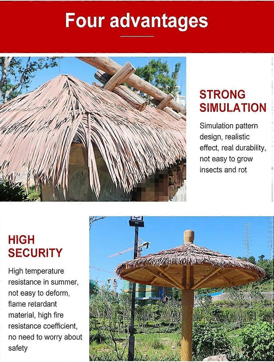 Palm Leaf Plastic Thatch Roof Decoration - Artificial Straw Farmhouse ...