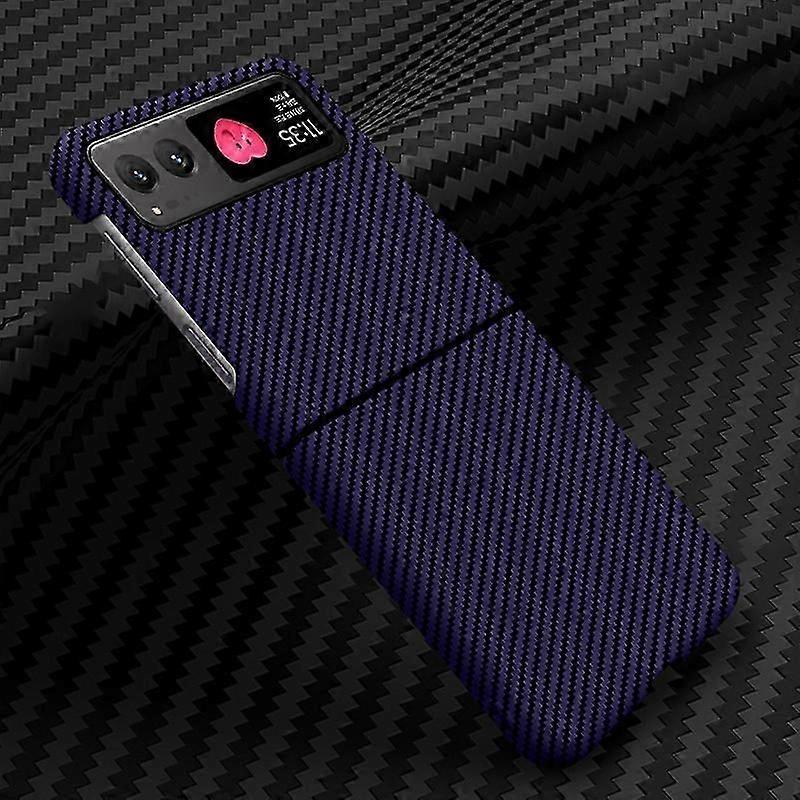 For Motorola Razr 40 5G Carbon Fiber Texture Hard PC Phone Cover Drop ...