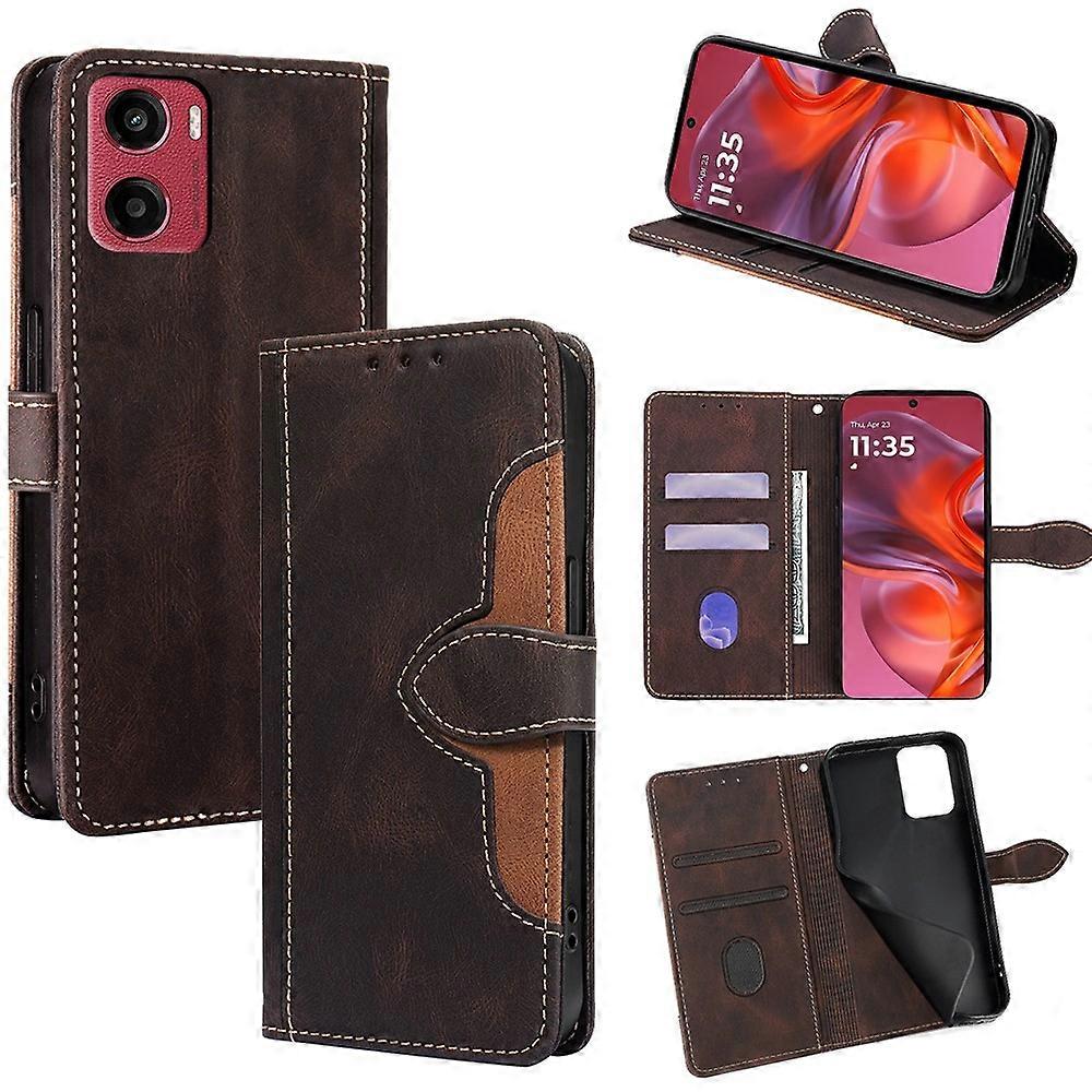 For Motorola Moto G05 4G Case Leather Wallet Phone Cover with Straw Hat ...