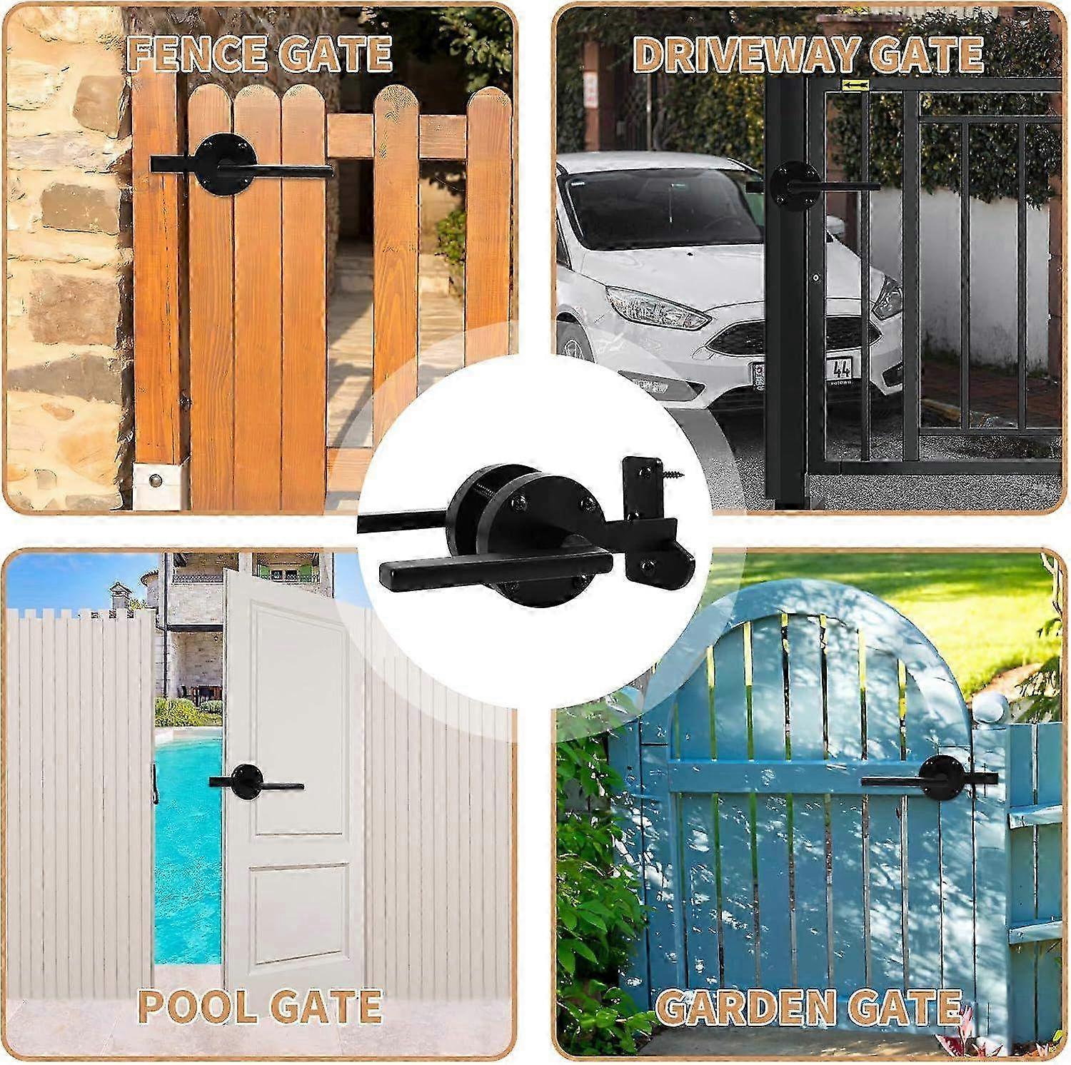 Durable Two Sided Gate Latch for Outdoor Fence, Heavy Duty Wooden Gate ...