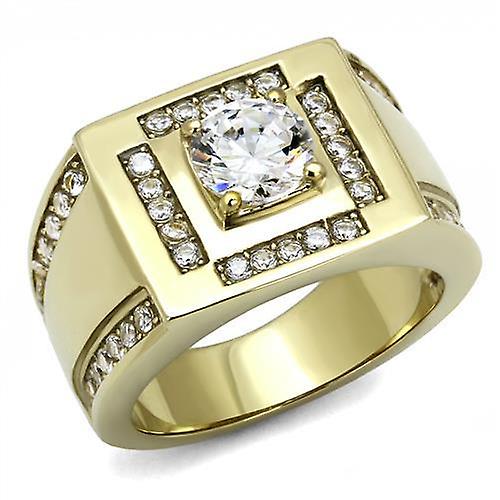 TK3079 - IP Gold(Ion Plating) Stainless Steel Ring with AAA Grade CZ in ...