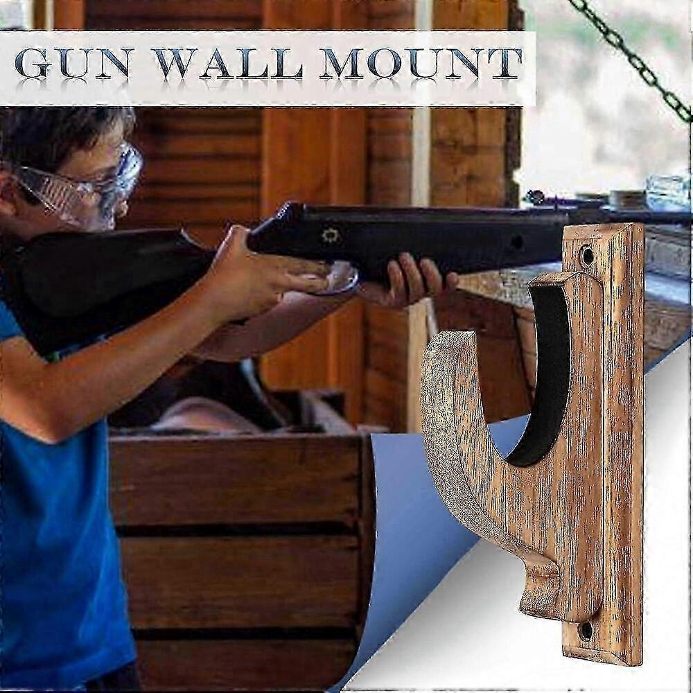 Wooden Gun Rack Wall Mount for Shotgun & Rifle - Display & Storage ...