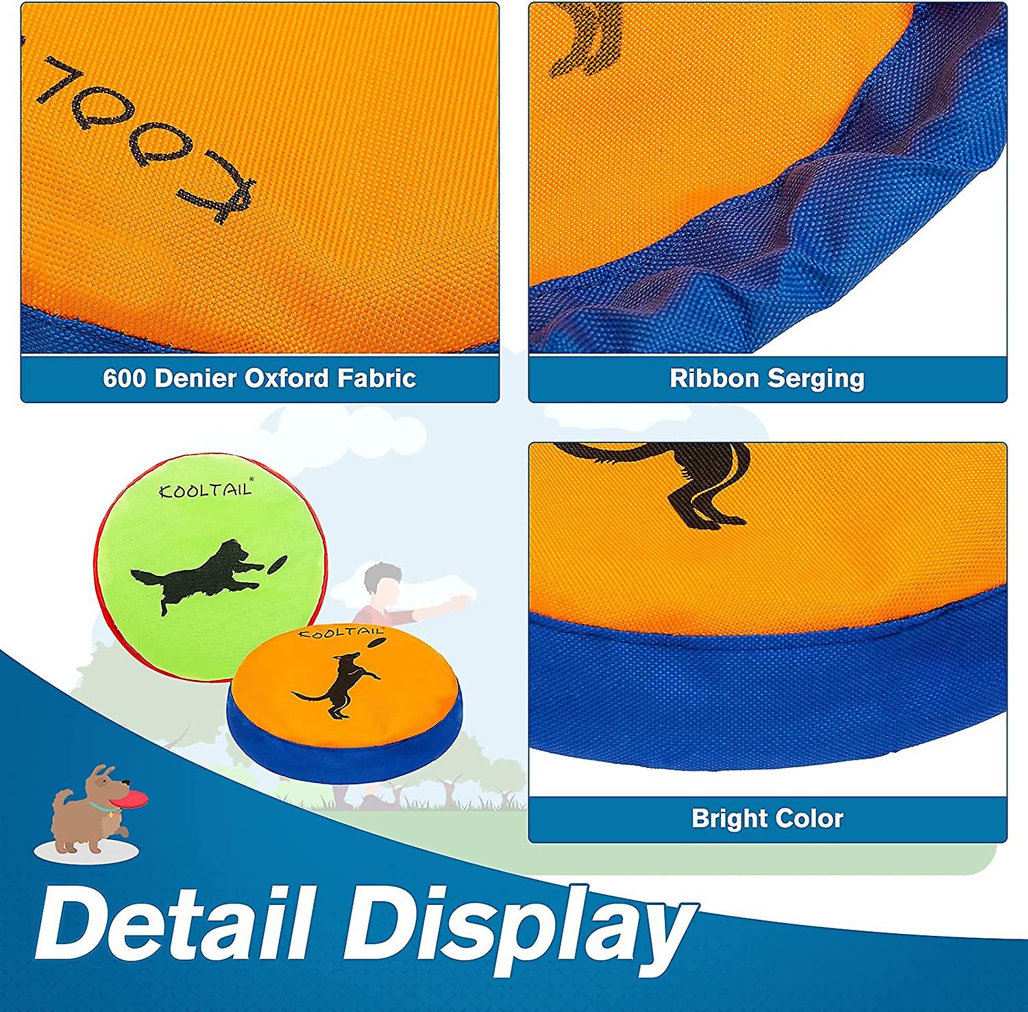 Dog Flying Discs - 2 Pack Interactive Dog Fetch Toys Durable Soft ...