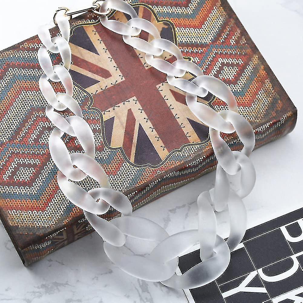 Women's Acrylic Chunky Resin Necklace,vintage Bohemian Frosted Plastic ...