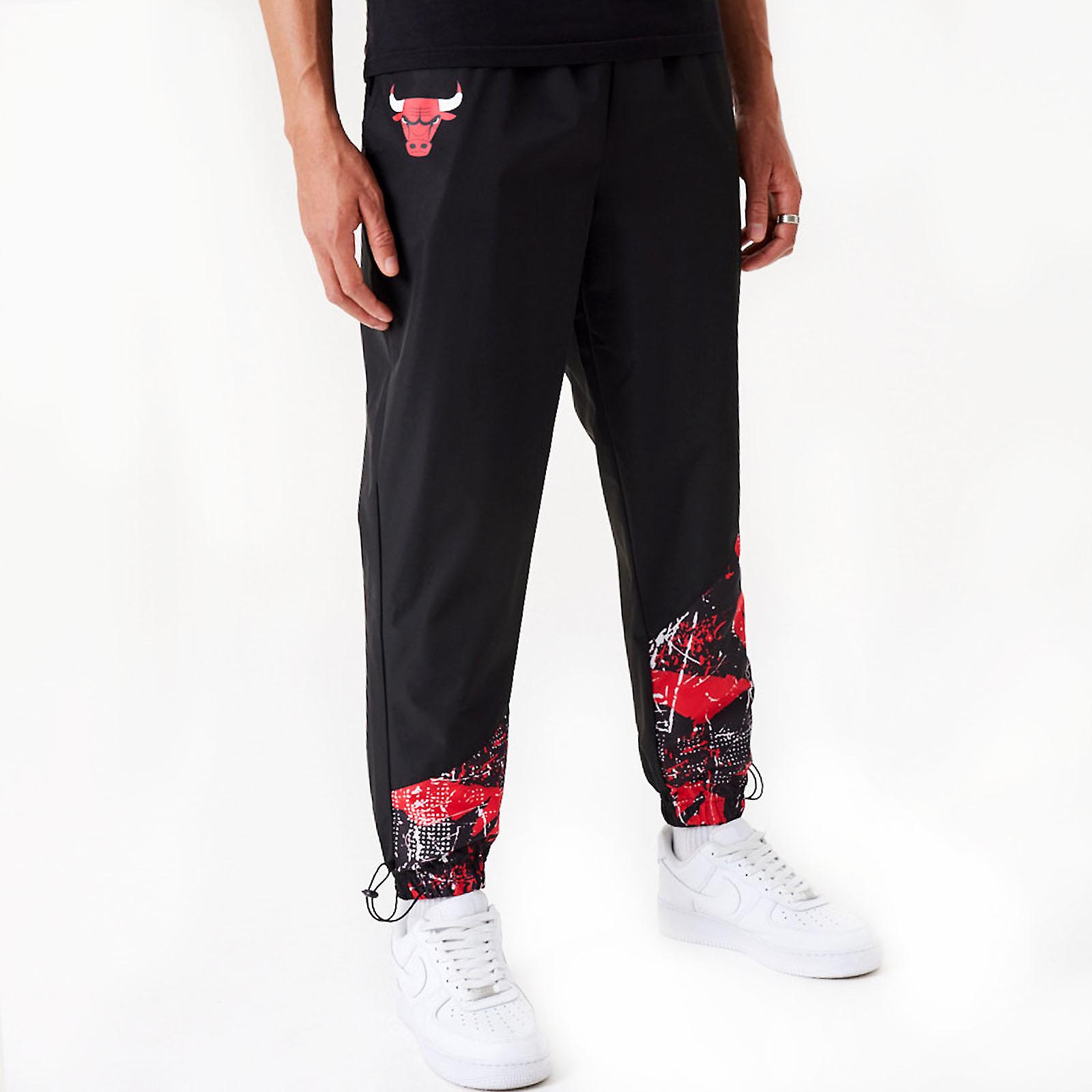New Era Mens Chicago Bulls All Over Pattern Panel Joggers Track Pants ...