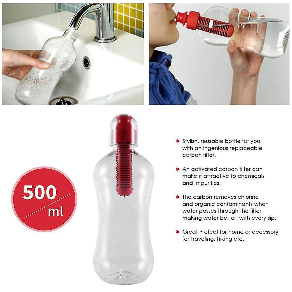 550ml Outdoor Water Bobble Hydration Filter Bottle Filtered Drinking ...