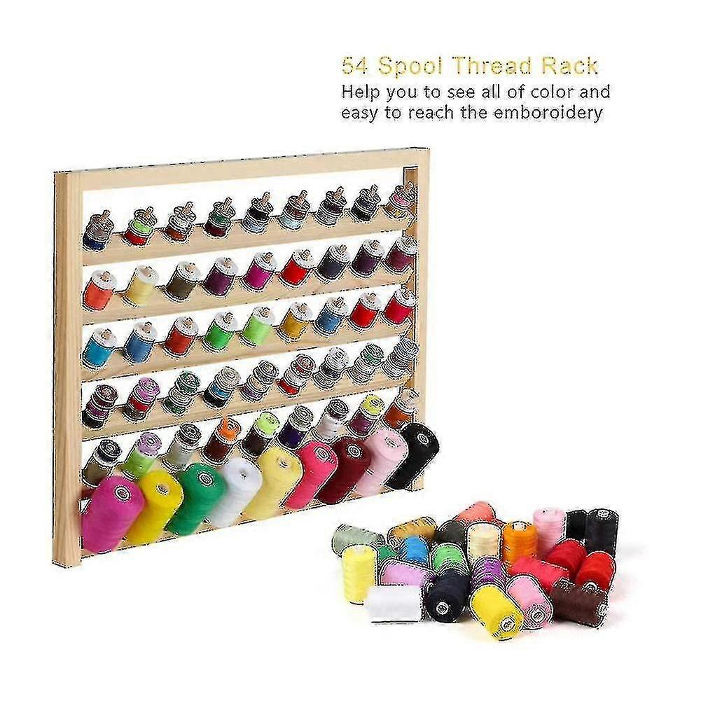 54 Spool Sewing Thread Stand, Wall Mount Sewing Thread Stand With ...