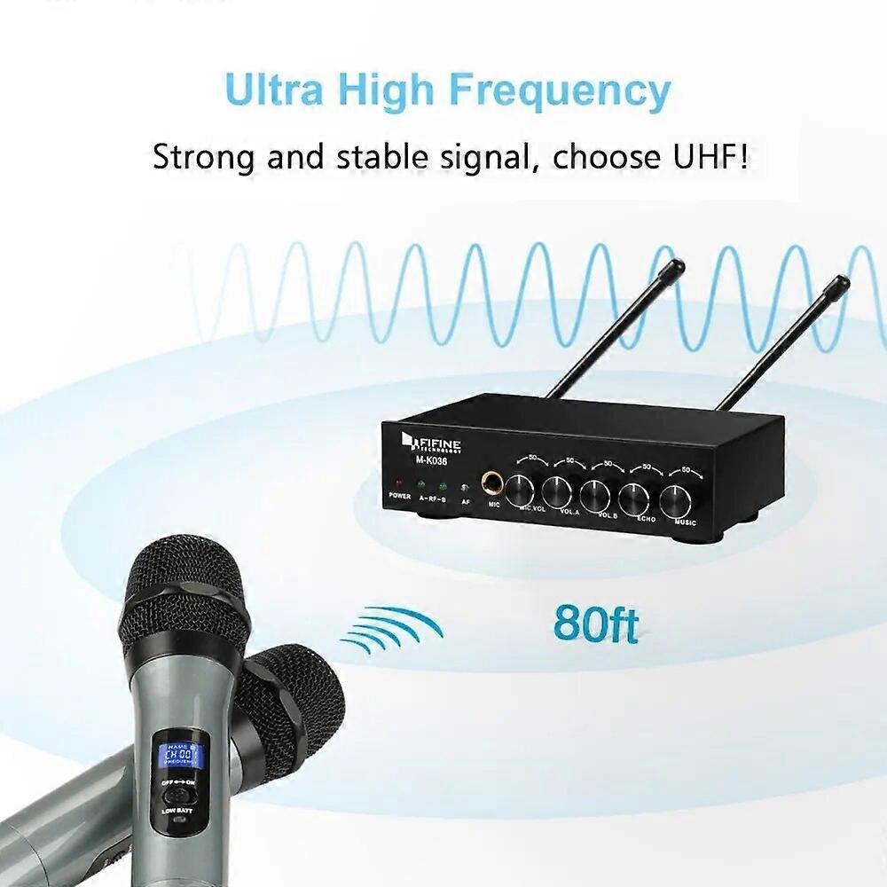 Uhf Dual Channel Wireless Handheld Microphone, Easy-to-use Karaoke ...