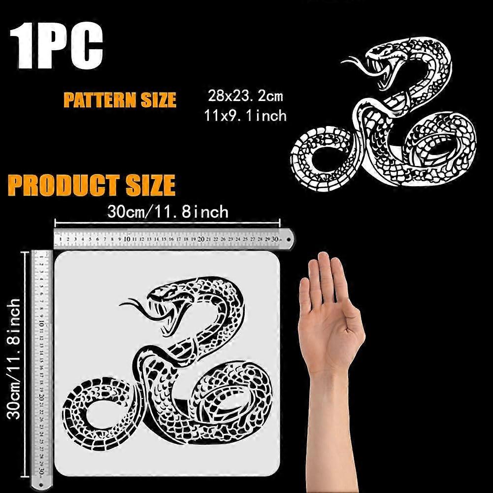 Realistic Snake Painting Stencil 11.8x11.8 inch Plastic Large Snake ...