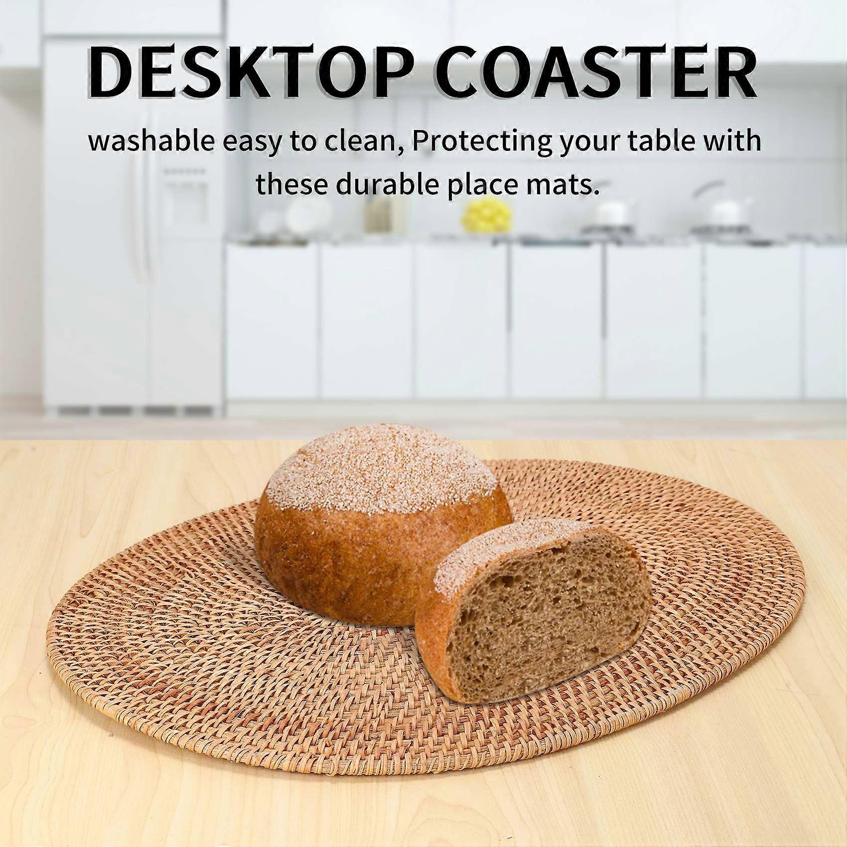 Rattan Woven Placemats Oval Round Table Mats Non Slip Heat Place Mat ...