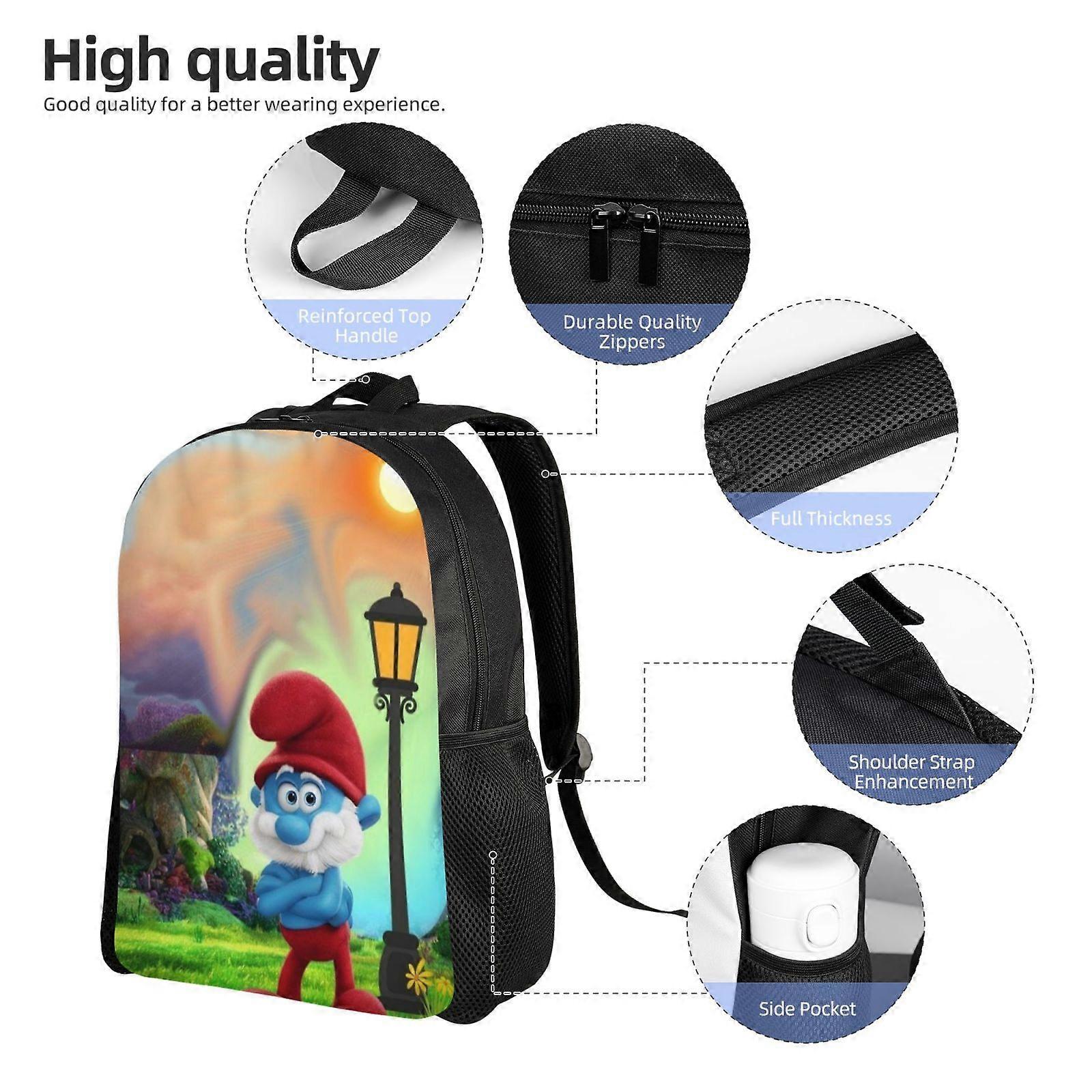The Smurfs (103) School Backpack Kids Bookbag Large For School Office ...