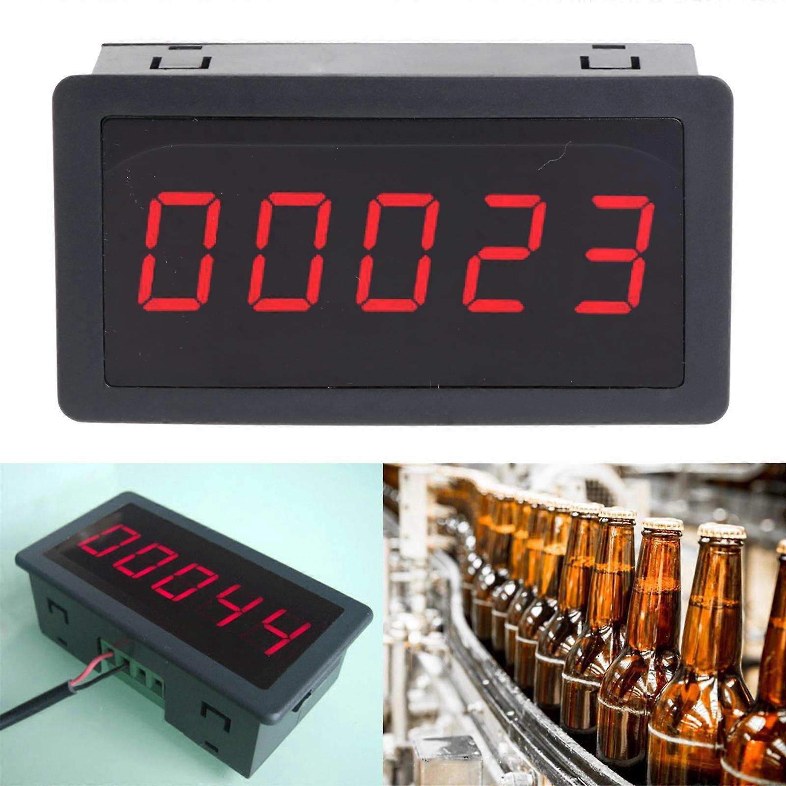 Digit Counter DC 12-24V 5 Digit LED Digital Display 0-9999 Plus Panel ...