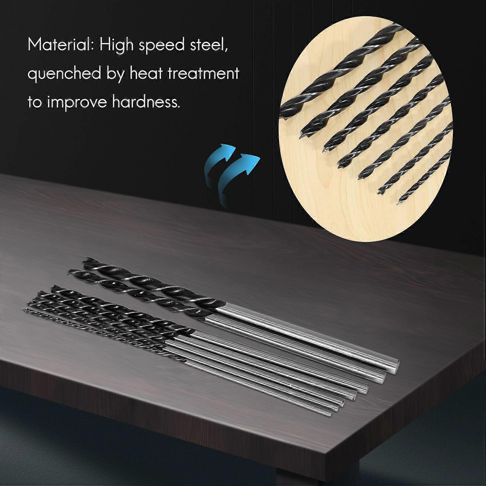 7pc X Long Wood Drill Bit Set 4mm 5mm 6mm 7mm 8mm 10mm 12mm x 300mm Point | Fruugo UK