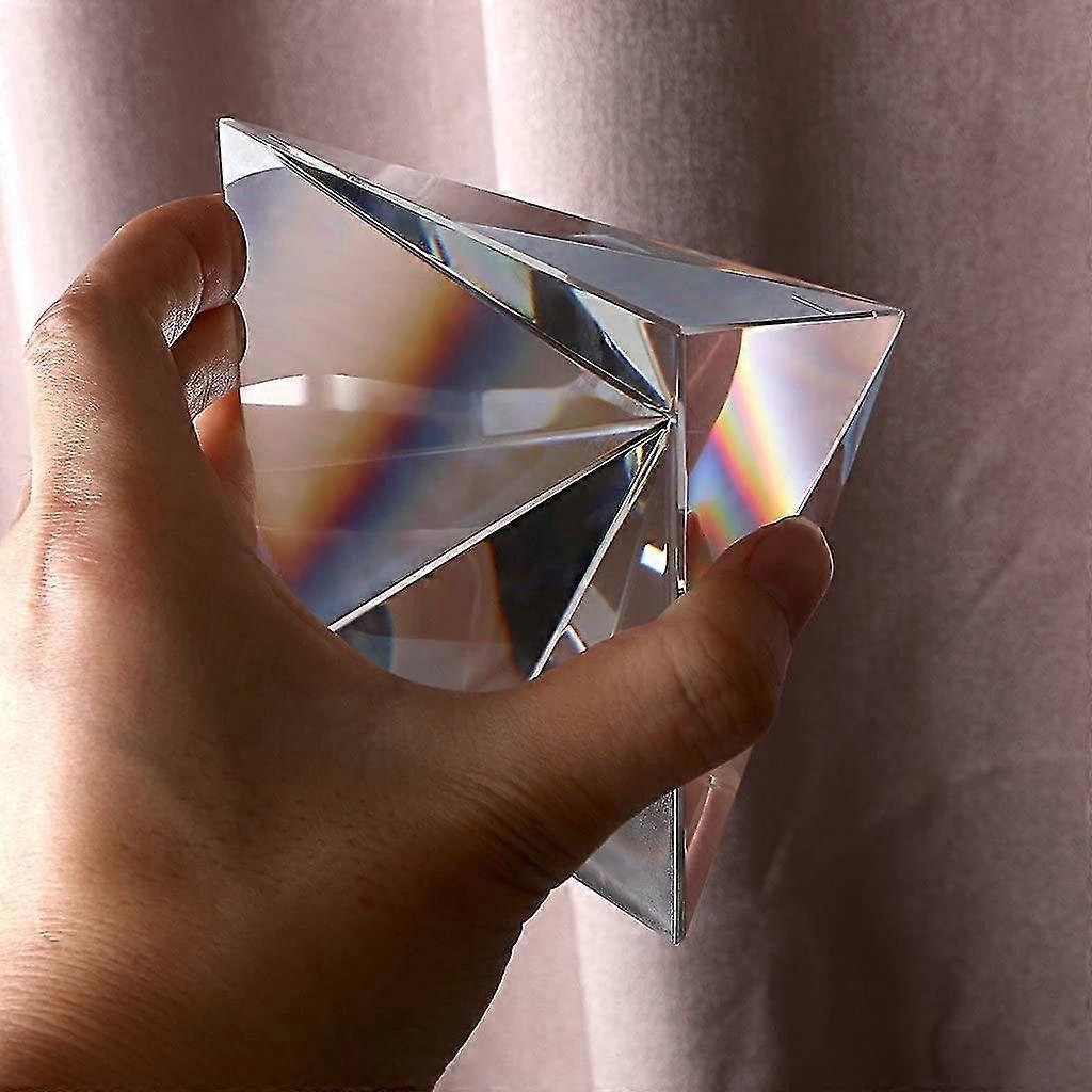 Crystal Clear Pyramid Glass Paperweight Pyramid Desk Ornament ...