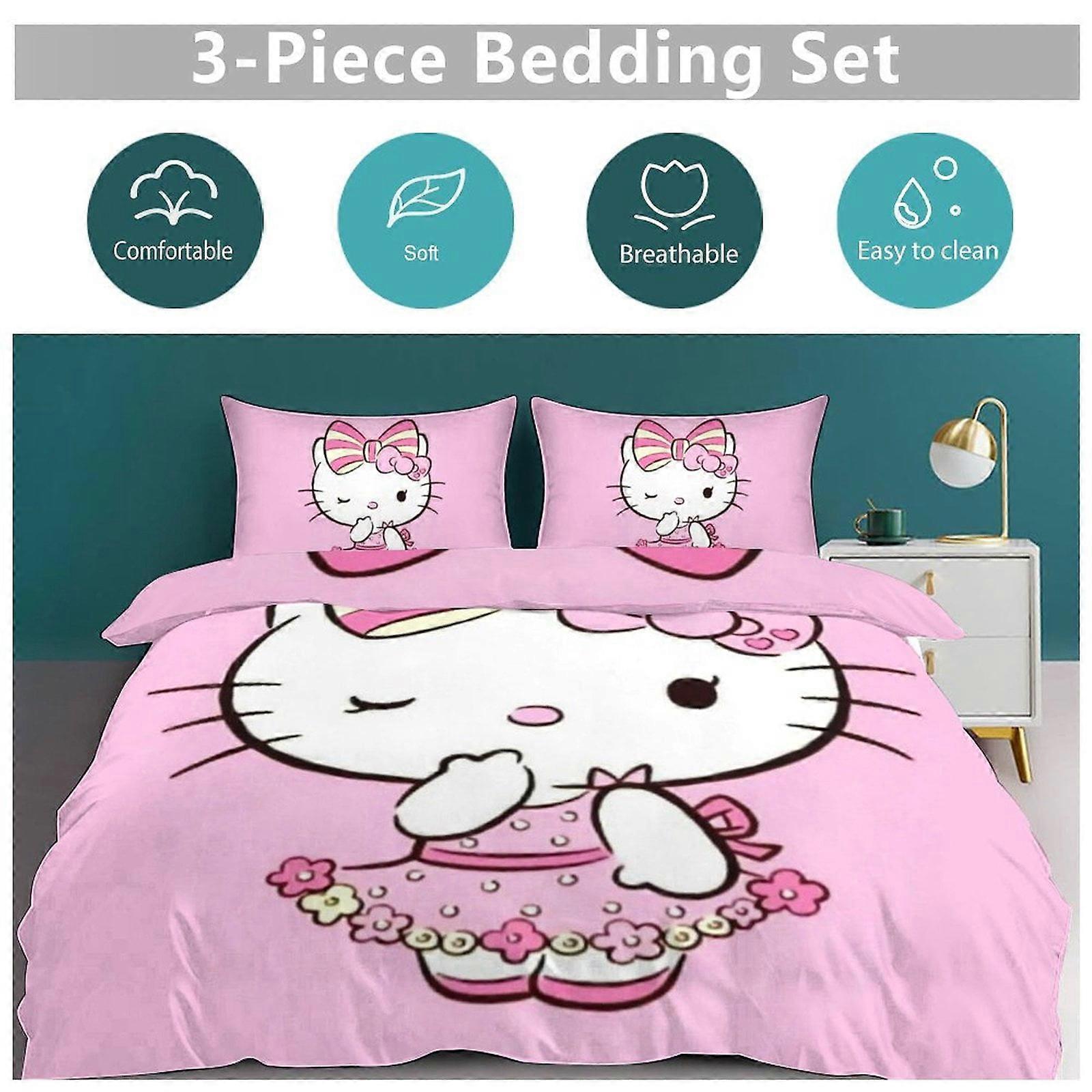 Bedding set JP564 Cartoon Hello Kitty Comforter Smile 3-Piece Bed ...