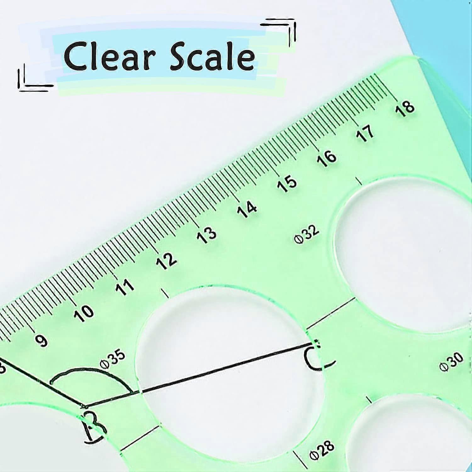 4 Pcs Circle Stencil Circle Stencil 4 Colors Plastic Template Drawing ...