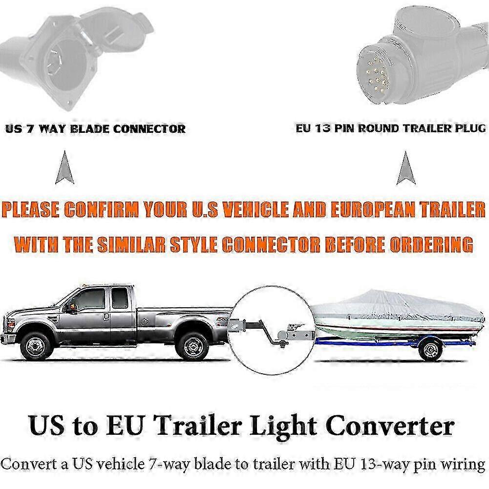 Usa To European Trailer Light Converter 7 Flat Socket (us Vehicle) To ...