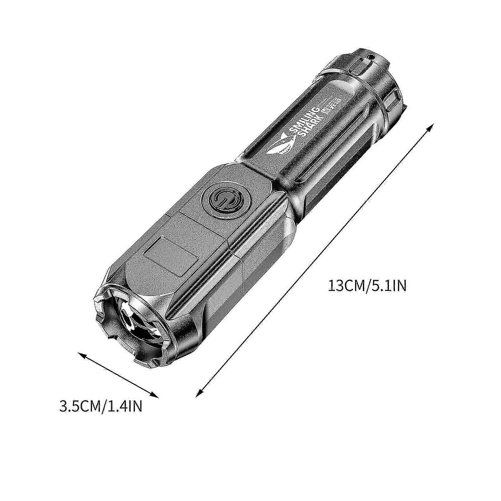 Smiling Shark Abs Strong Light Focusing Flashlight Outdoor Portable ...