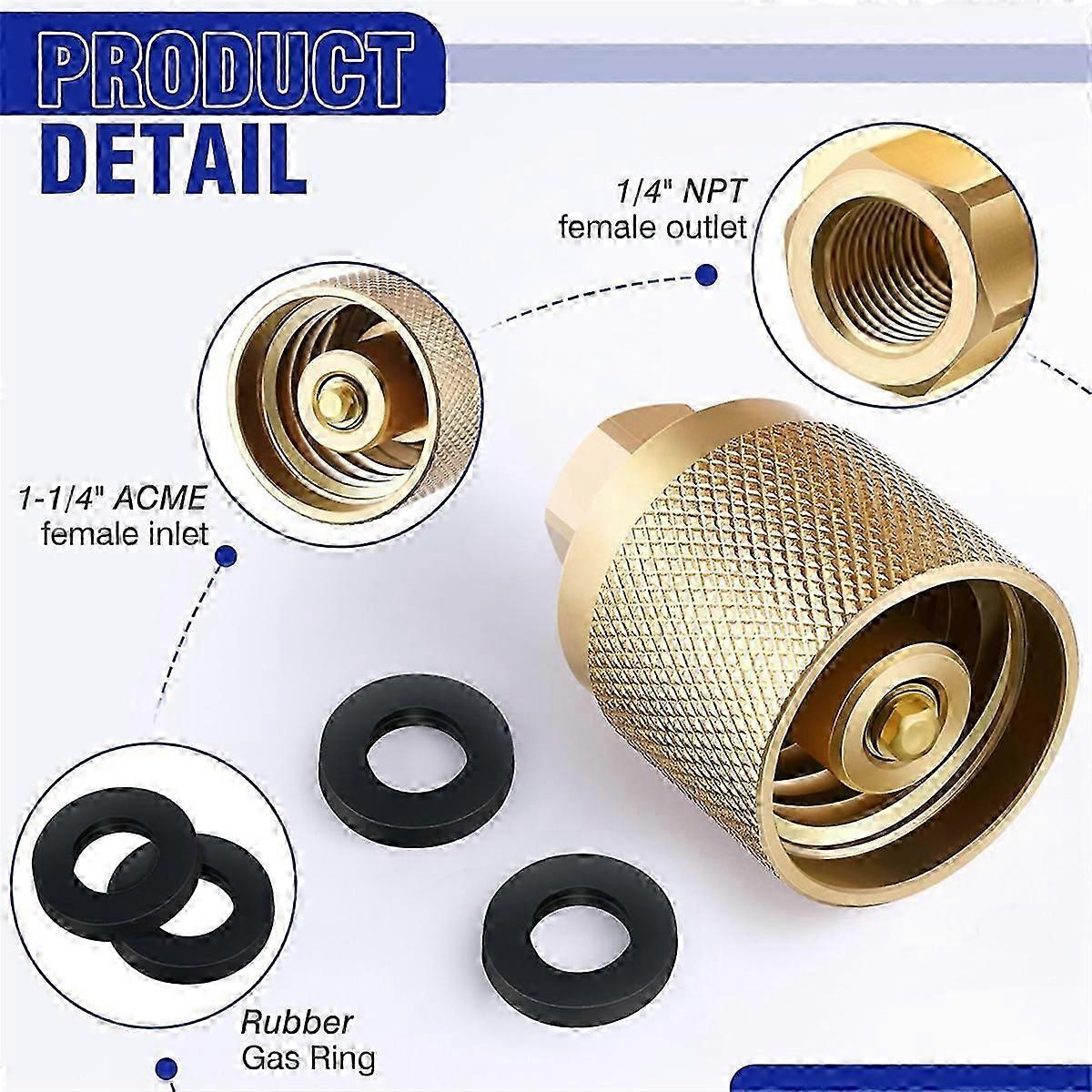 2 Pack Forklift Connector Female 7141F, Propane Tank Adapter, 1-1/4Inch ...