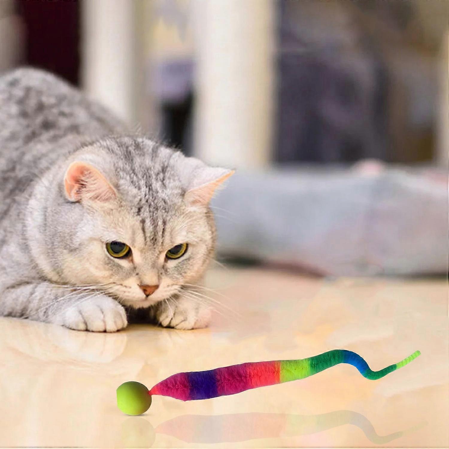 Interactive Bouncy Ball with Tail Colorful Fuzzy Worm Bouncy Ball Cat ...