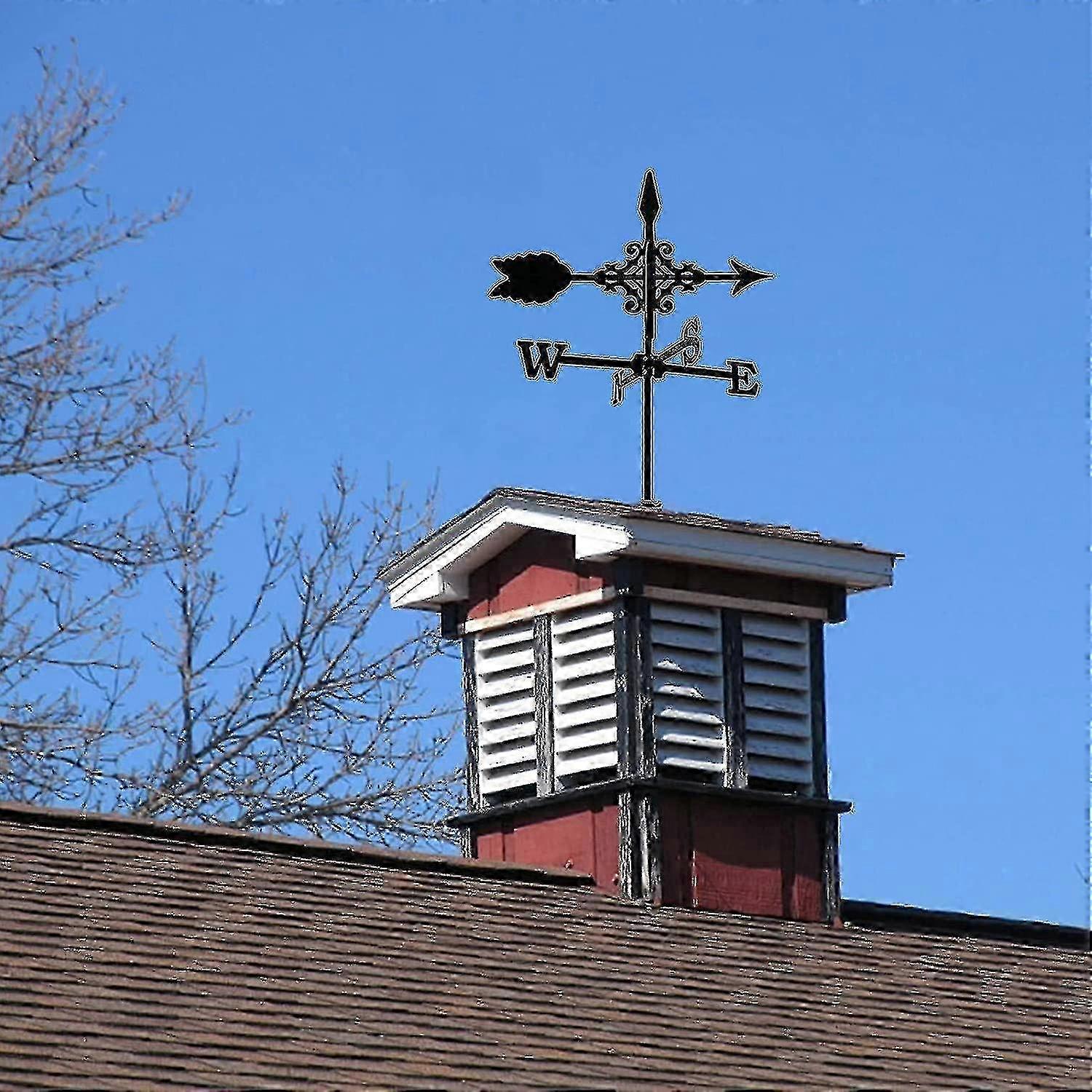 Metal Weathervane with Arrow for Garden, H-Stake Wind Vane - 35x50cm ...