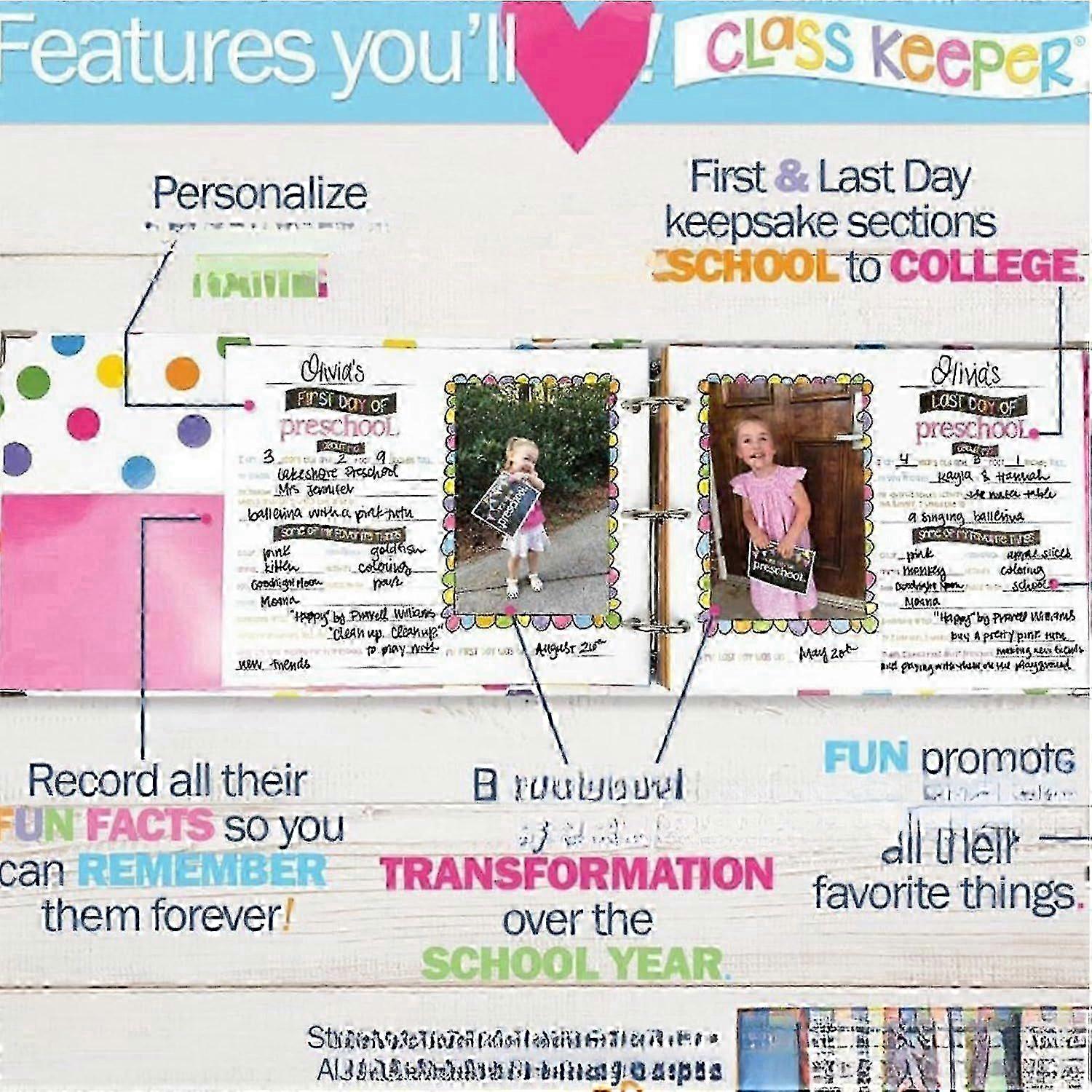 Easiest School Days Memory Album, First and Last Day of Keepsake Book ...