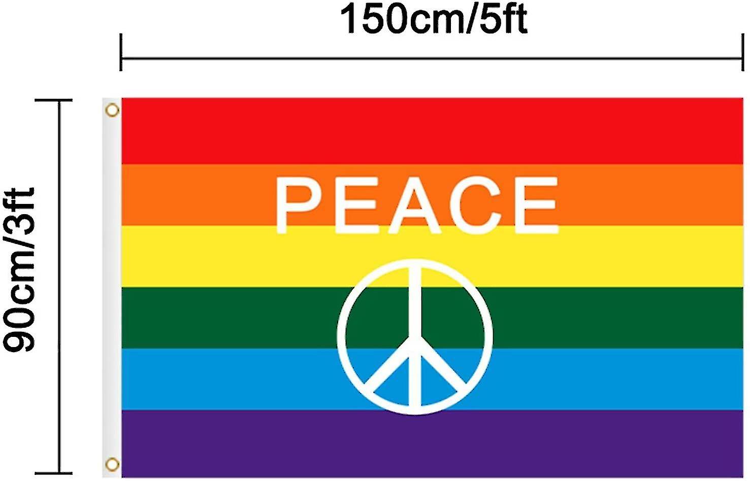 Peace Flag Rainbow Symbol Peace Flag Outdoor Banner Flag 150 X 90 Cm ...