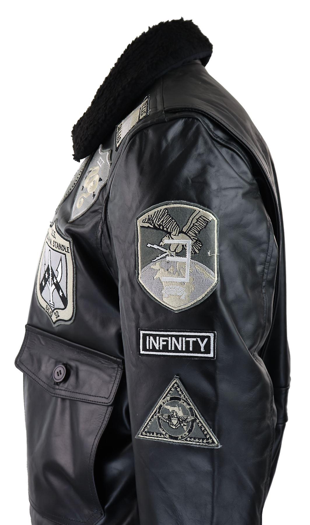 Men's Full Maverick Jacket Pilot Bomber US Badges | Fruugo UK