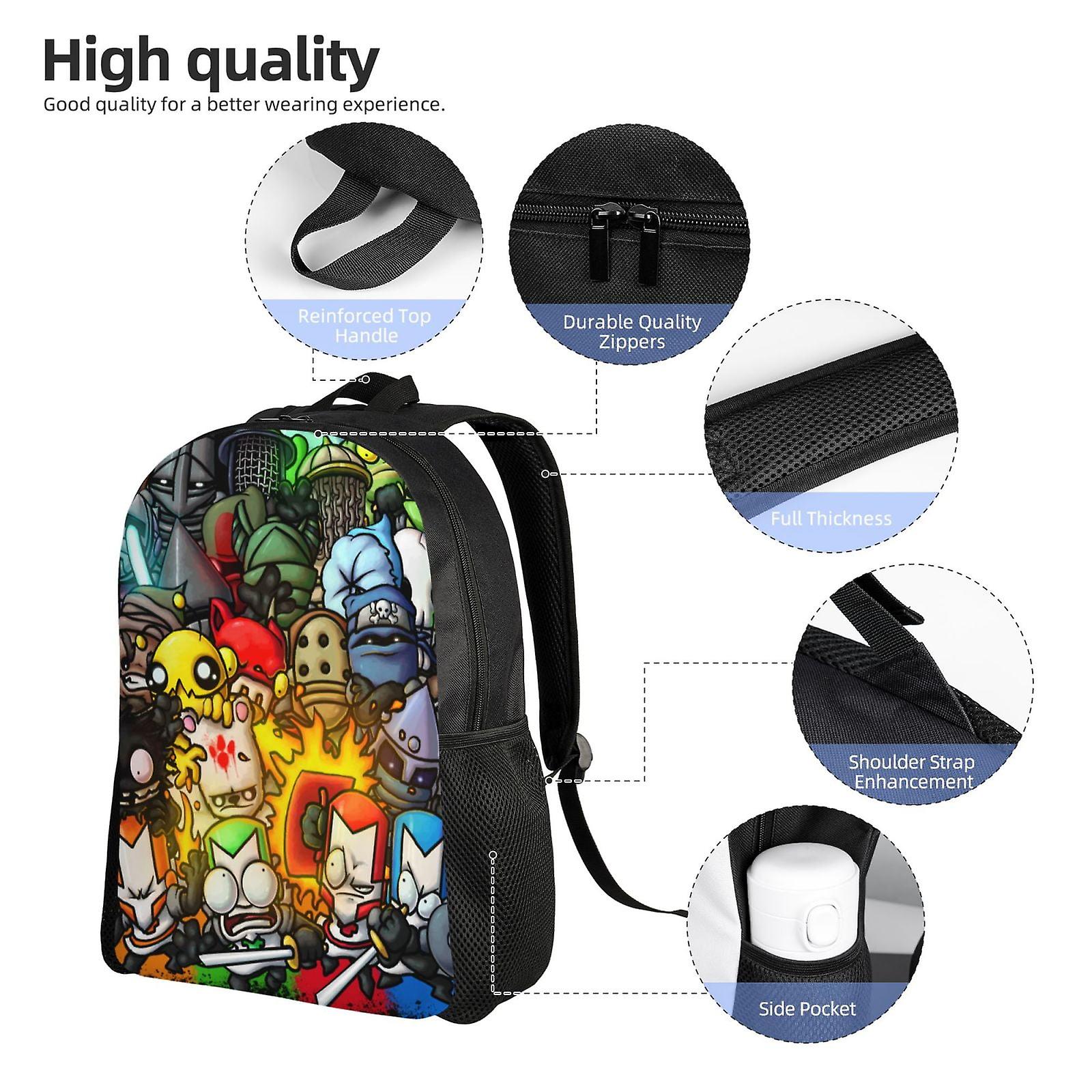 Castle Crashers Knight Game Unisex Backpack Laptop School Bag College ...