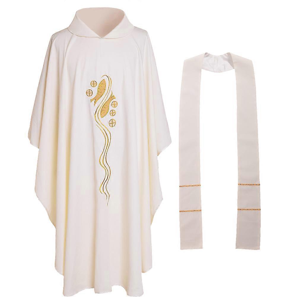 Priest Costume Stole Adult Mens Vestments Church Chasuble Fish ...
