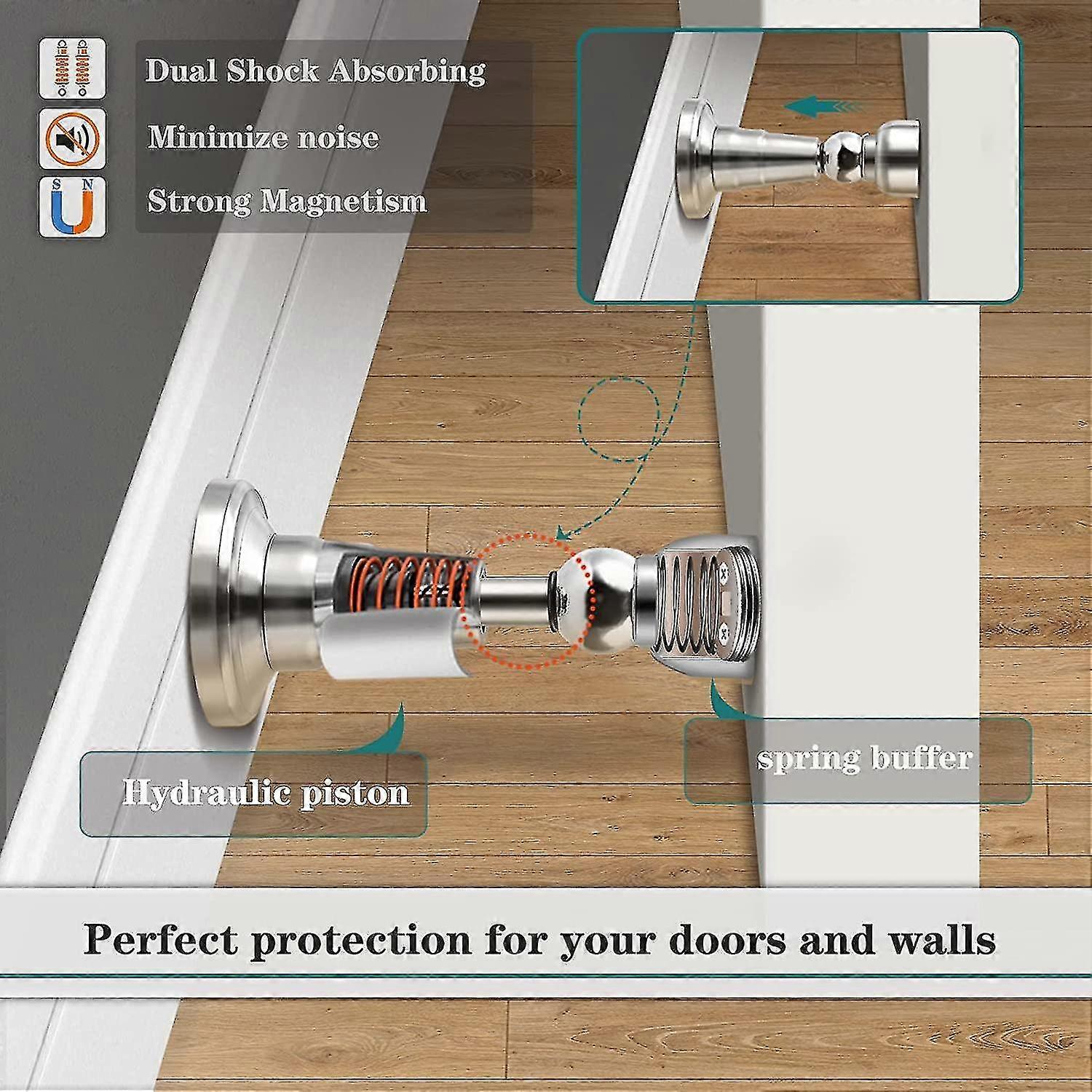 Magnetic Door Stop With Hydraulic Shock Absorbent, Stainless Steel ...