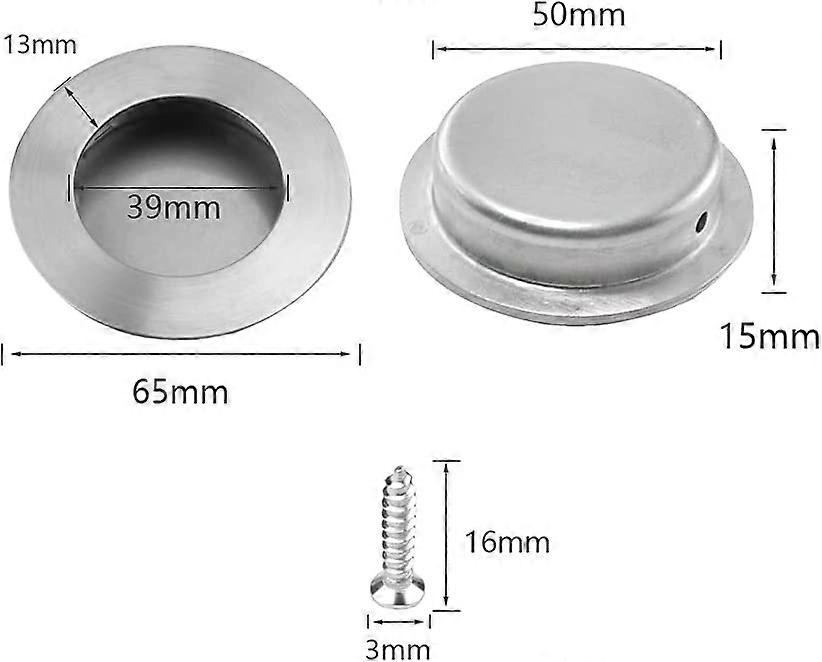 Sliding Door Handle 6 Pieces Sliding Door Handles Stainless Steel Round ...