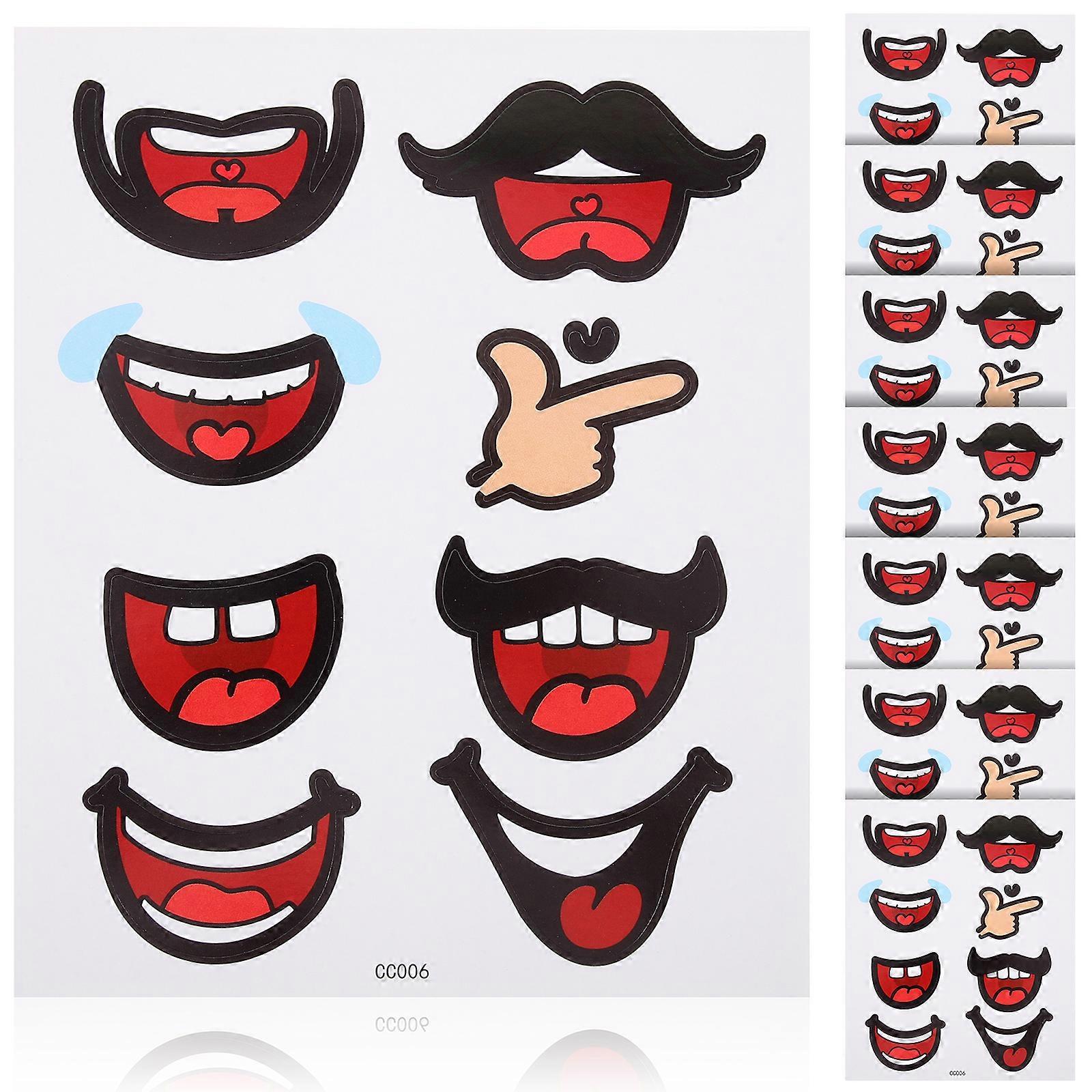 10 Sheets Paper Craft DIY Stickers Mouth Shape Stickers DIY Eey ...
