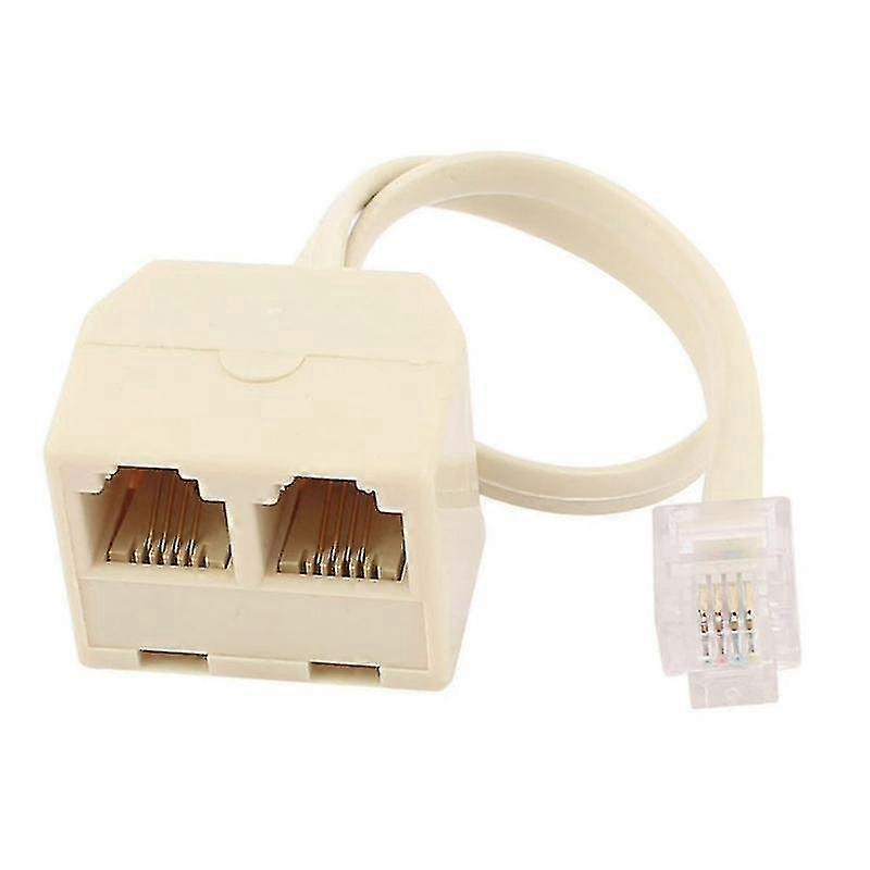 RJ11 6P4C Male to Female 2 Way Outlet Telephone Jack Line Splitter ...