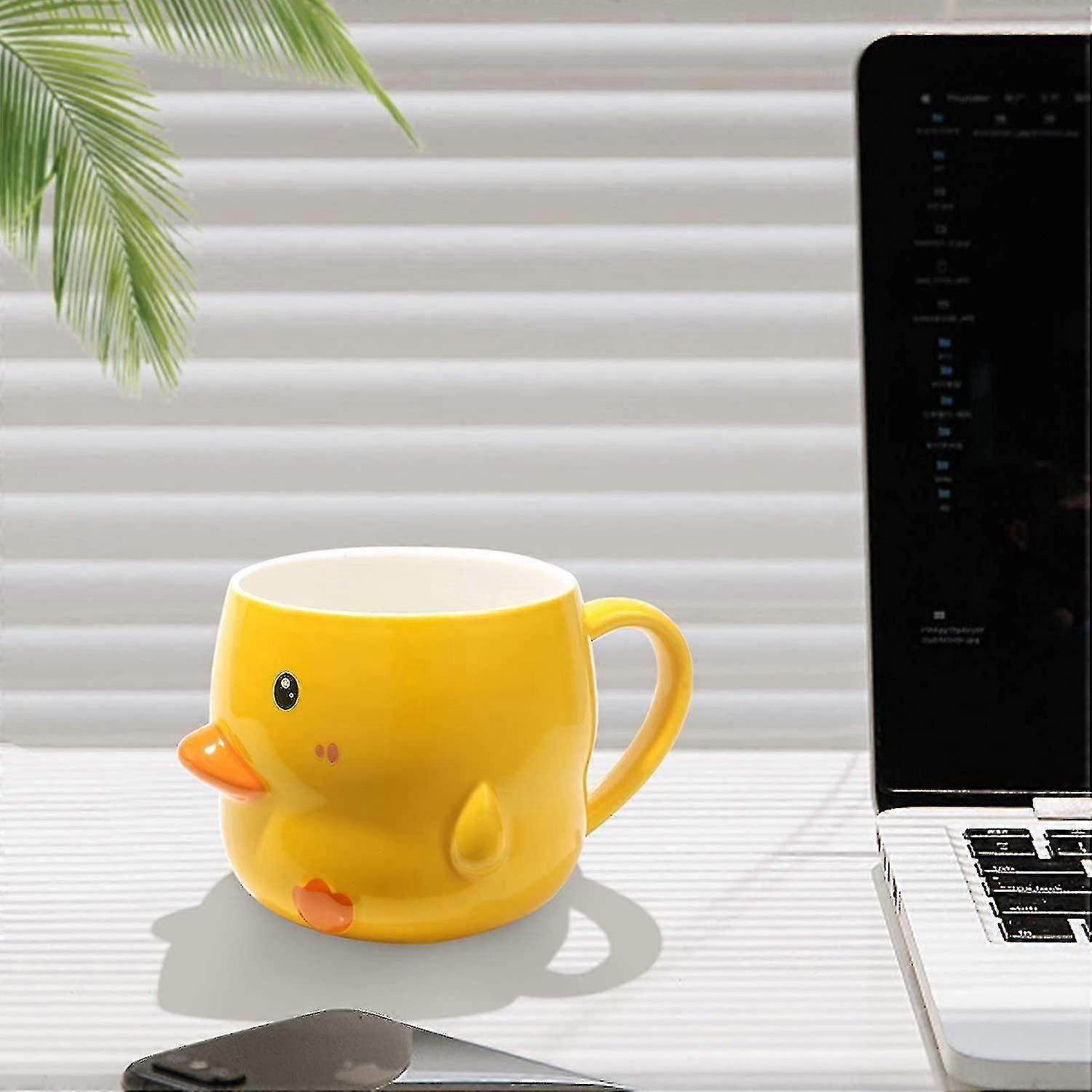 14 Oz Funny Duck Ceramic Coffee Mug For Women Tea Cup Cute Yellow Mugs ...