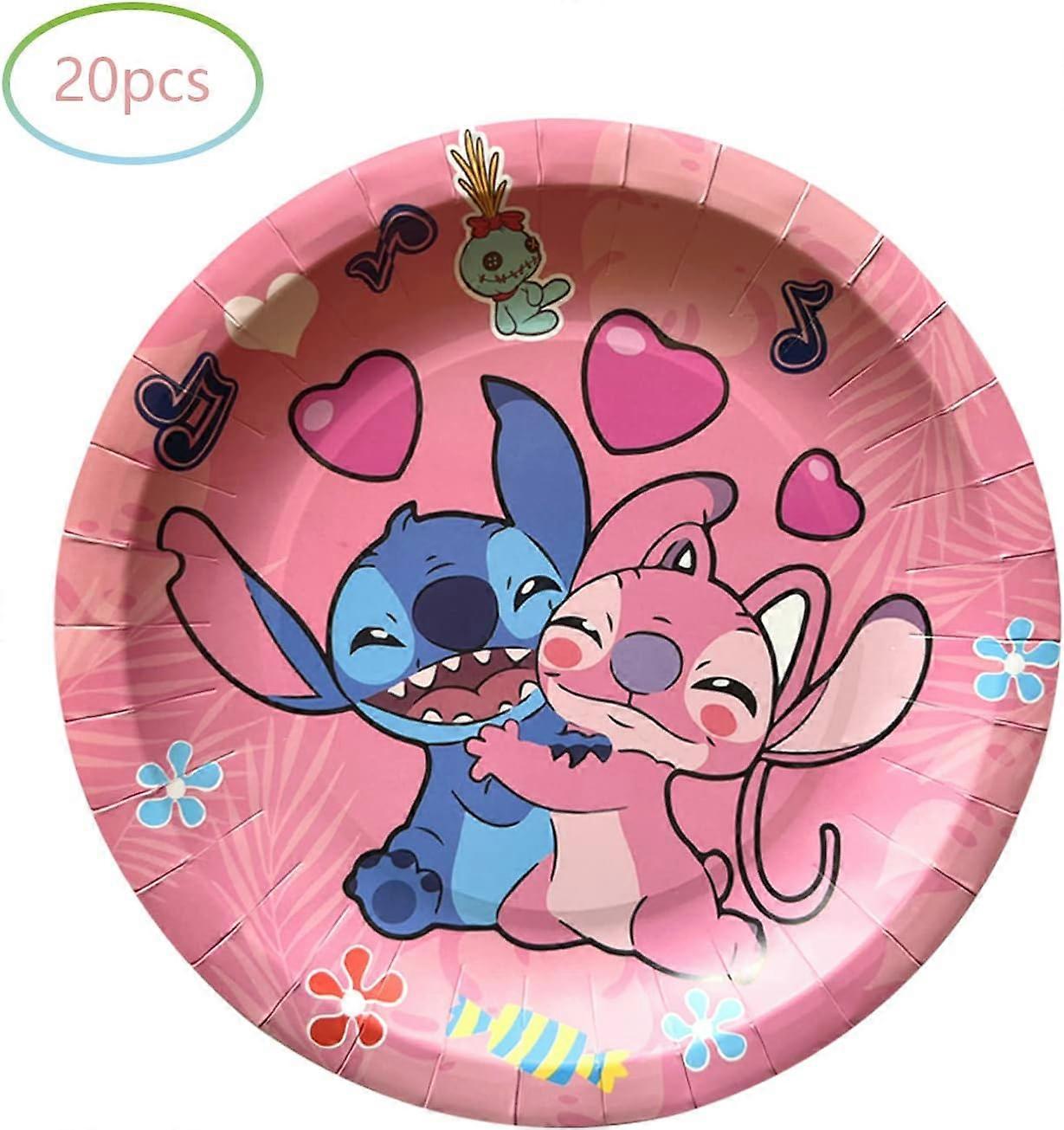Pink Lilo and Stitch Birthday Party Supplies, 20 Plates and 20 Napkins ...
