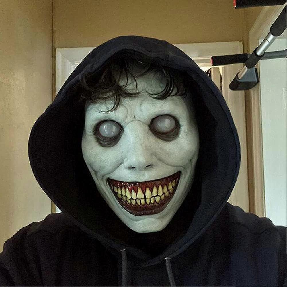 Halloween Smiling Demon Exorcist Face Mask Scary Face Covering Horror ...