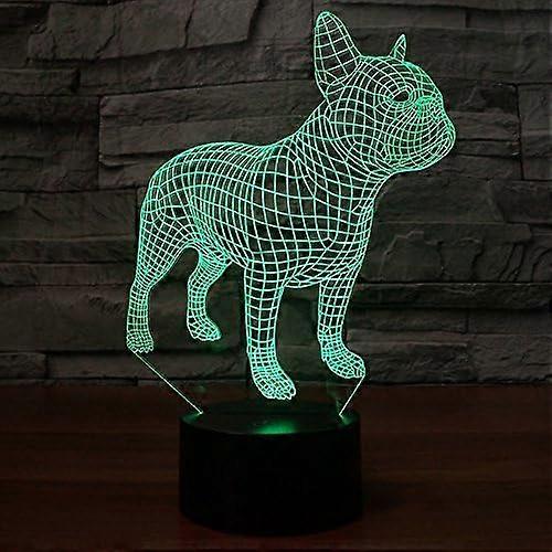 3D French Bulldog Dog Night Light Touch Table Desk Optical Illusion ...