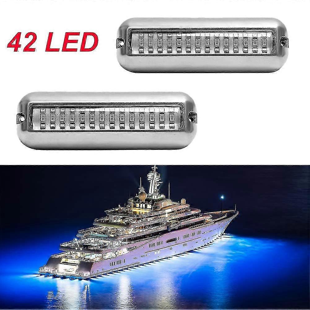 Blue Underwater Pontoon Marine Light - 2pcs 42LED Boat Transom Light ...