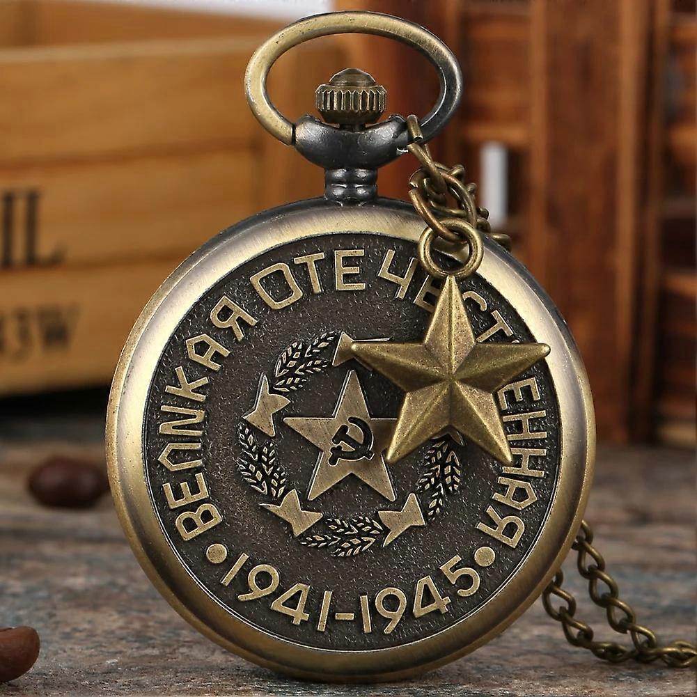 Red White Communist Sign Pocket Watch Male Ussr Clock Classic Alloy ...