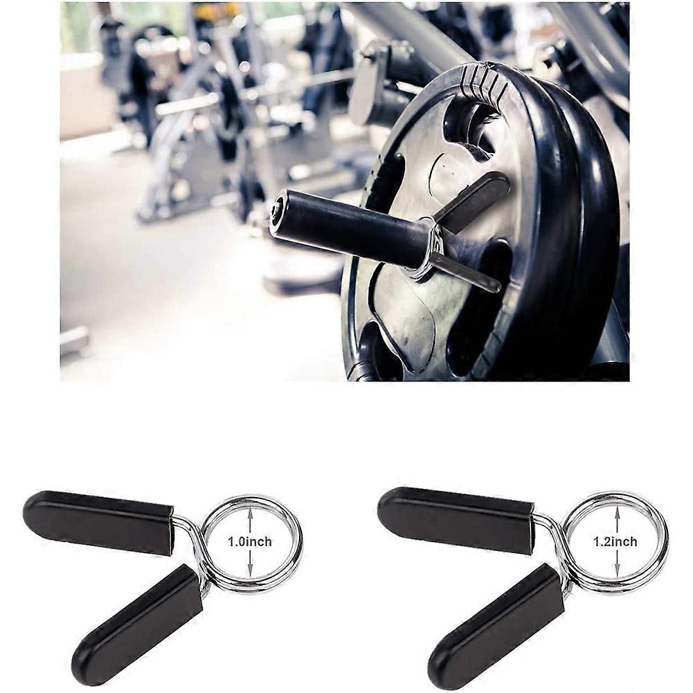 6 Pack 1 Inch (25 mm) Barbell Clip -Dumbbell Spring Collars for ...