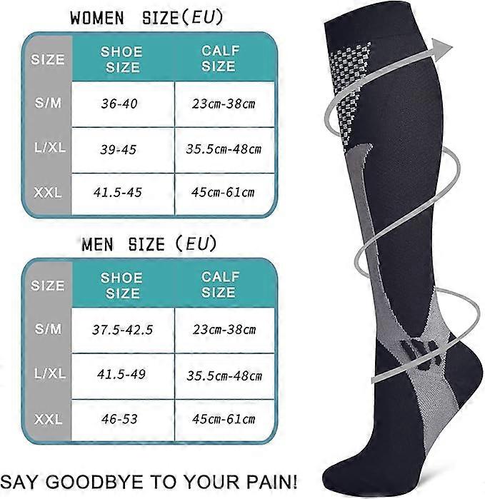 3 pairs of compression stockings for men and women, elastic stockings ...