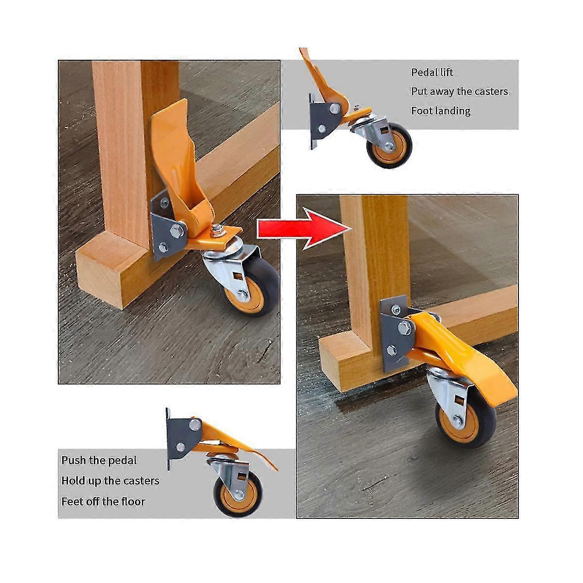 Workbench Casters Kit , Extra Heavy Duty Retractable Casters 4 Pack ...