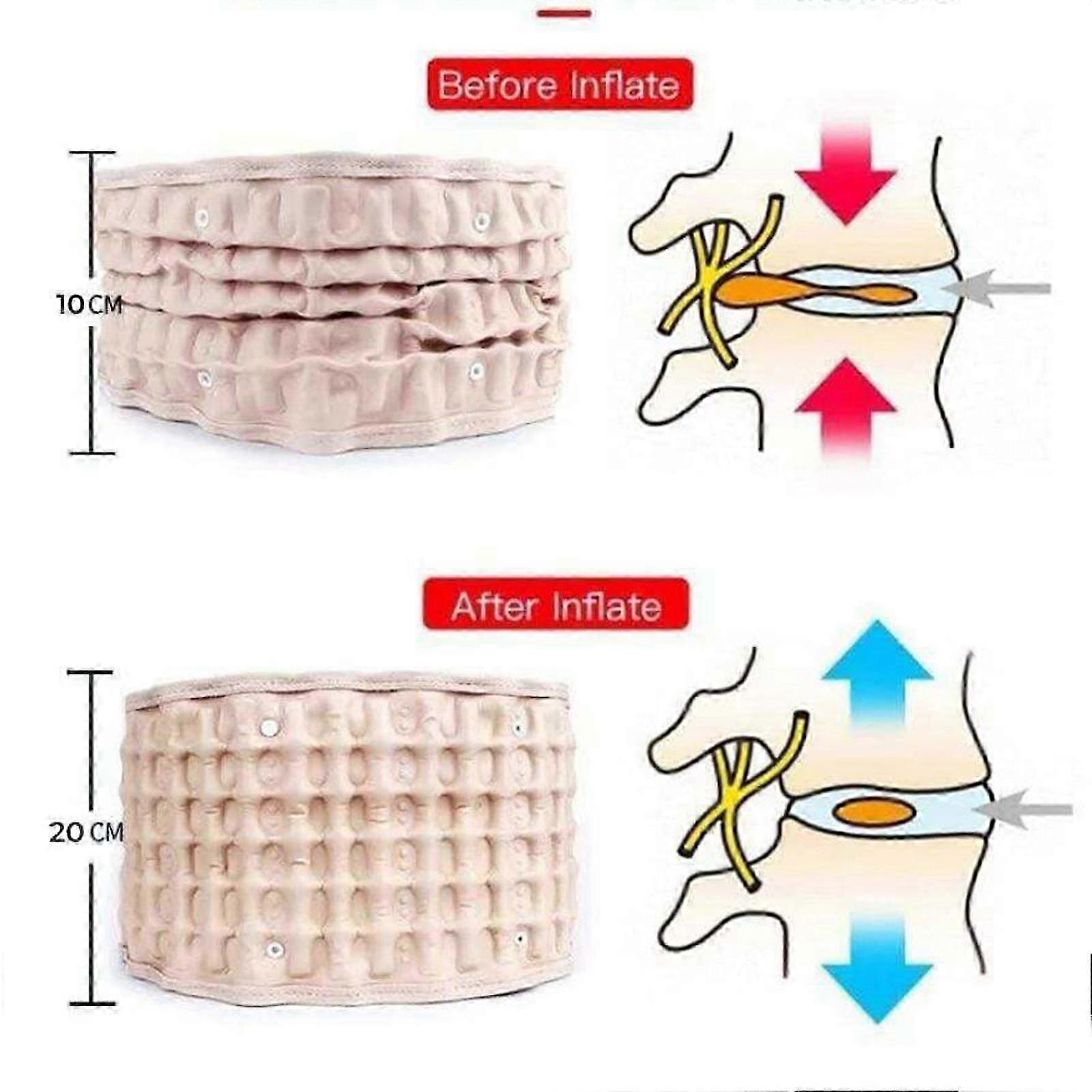 Lumbar Support Decompression Pain Spinal Air Traction Back Belt Heat ...