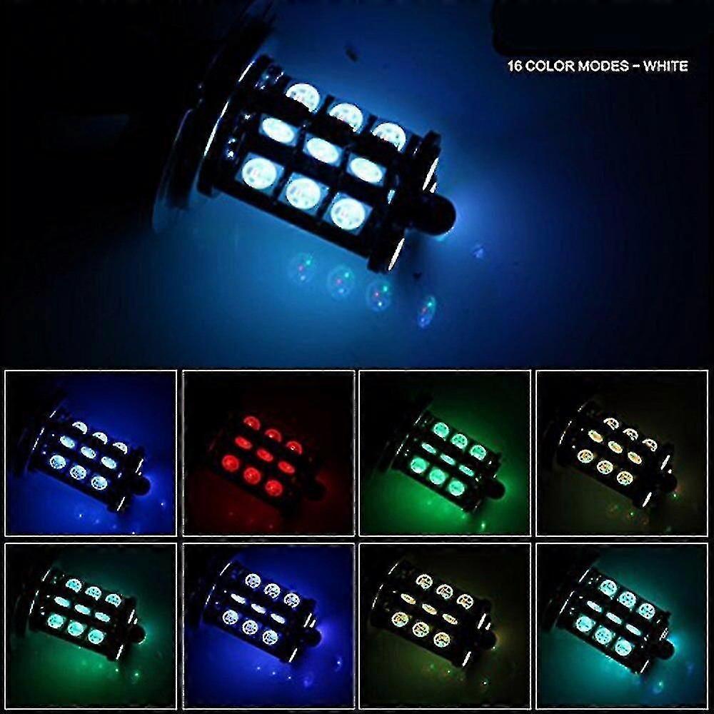 2 Pcs 9006 H4 Hb4 H7 H8 H9 H11 Universal Auto Rgb Atmosphere Lamp 5050 ...