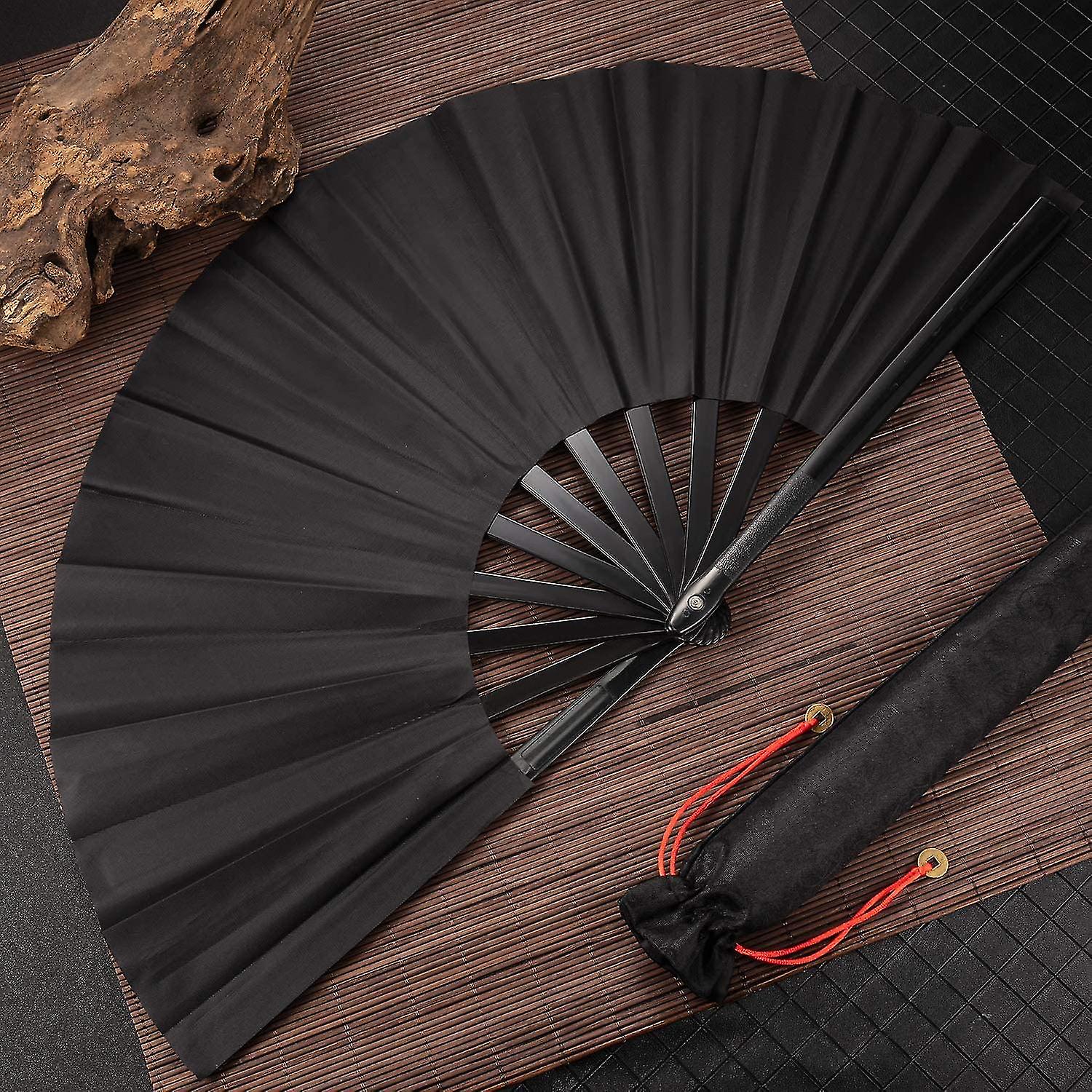 Large Folding Silk Hand Fan Hand Folding Fans Chinese Tai Chi Folding ...