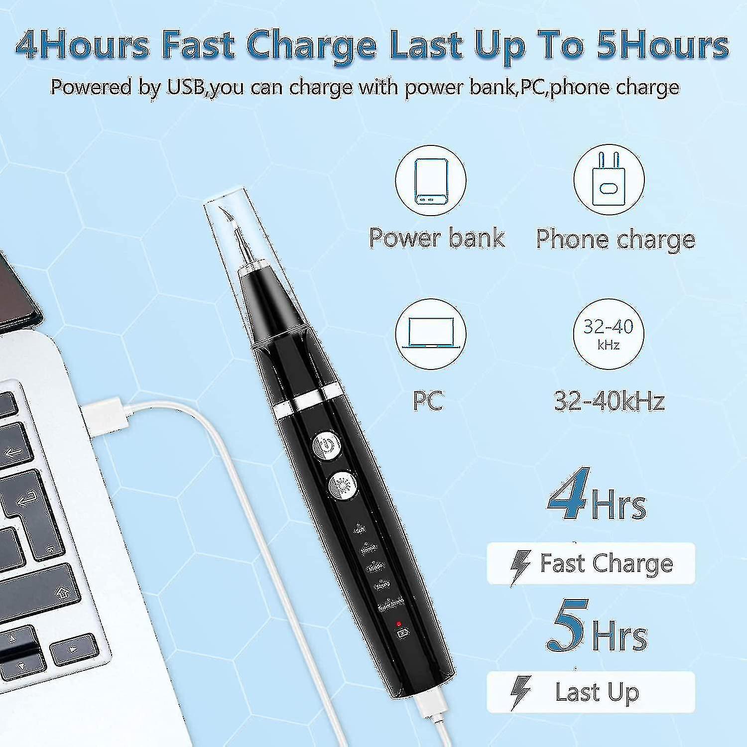 Plaque Remover For Teeth,electric Teeth Cleaning Kit With Led Light ...